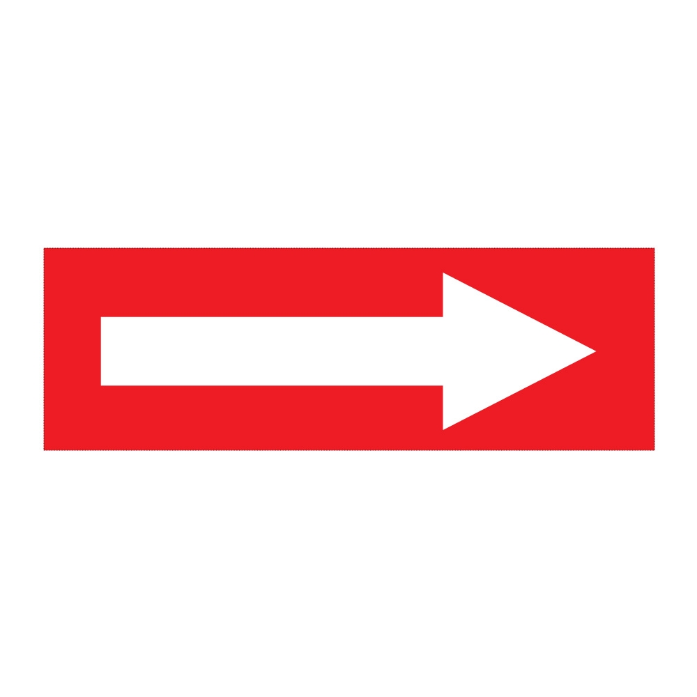 White arrow on red (Self Adhesive) 300mm x 100mm - Self Adhesive Vinyl ...